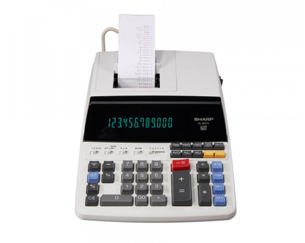 SHARP EL-2607V Printing / Receipt Calculator - Middle East & Africa